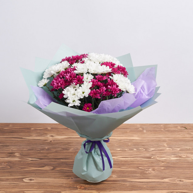 Хризантеми купити букет хризантем у Києві з доставкою додому Florina